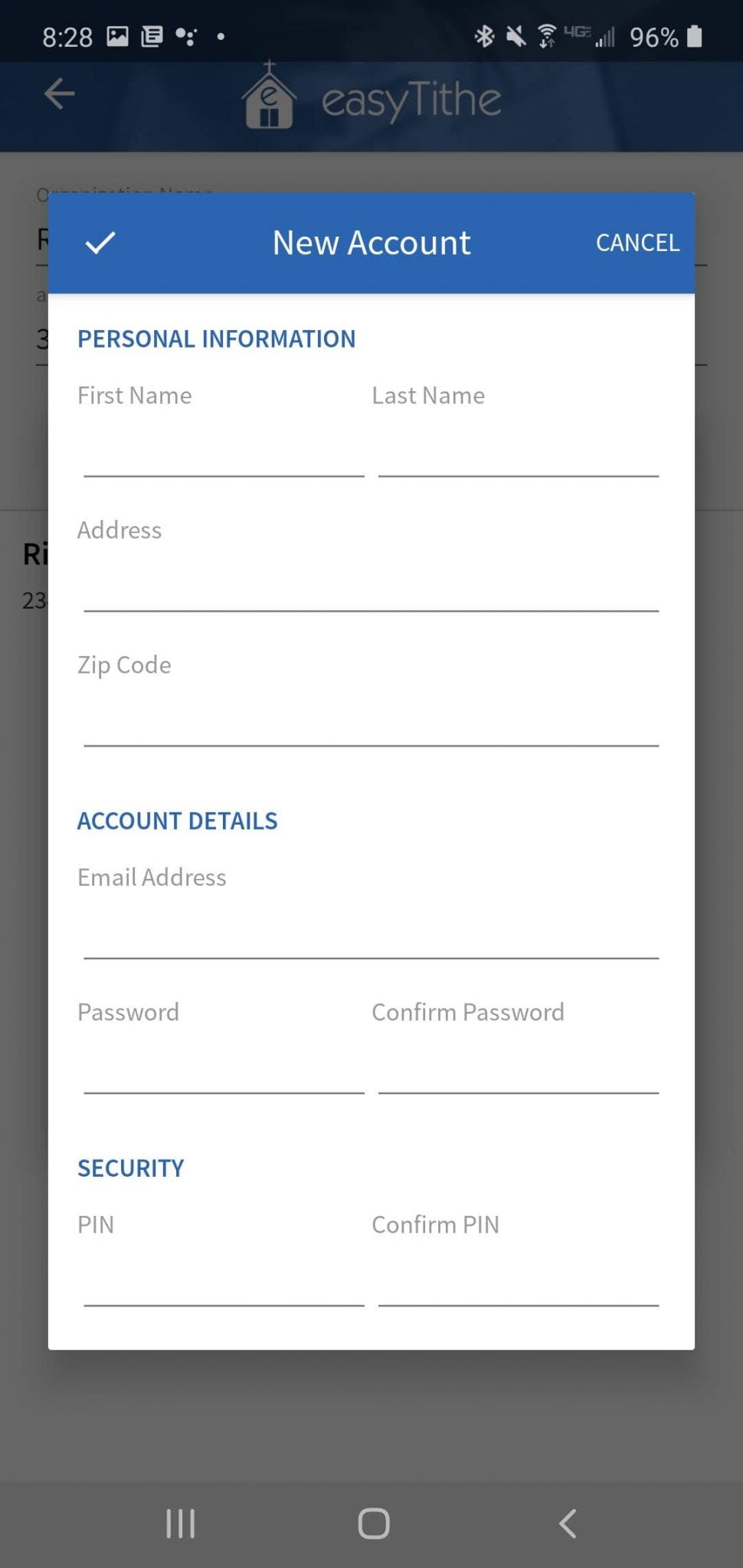EasyTithe App – Ridgeview Baptist Church